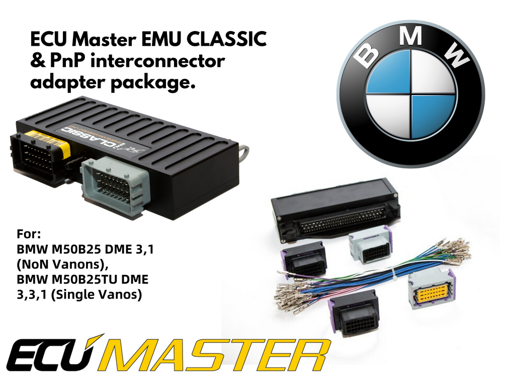 EMU Classic ECU & Harness Adaptor package for BMW M50 - Non Vanos DME ...
